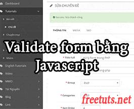 Validate form bằng Javascript - Freetuts